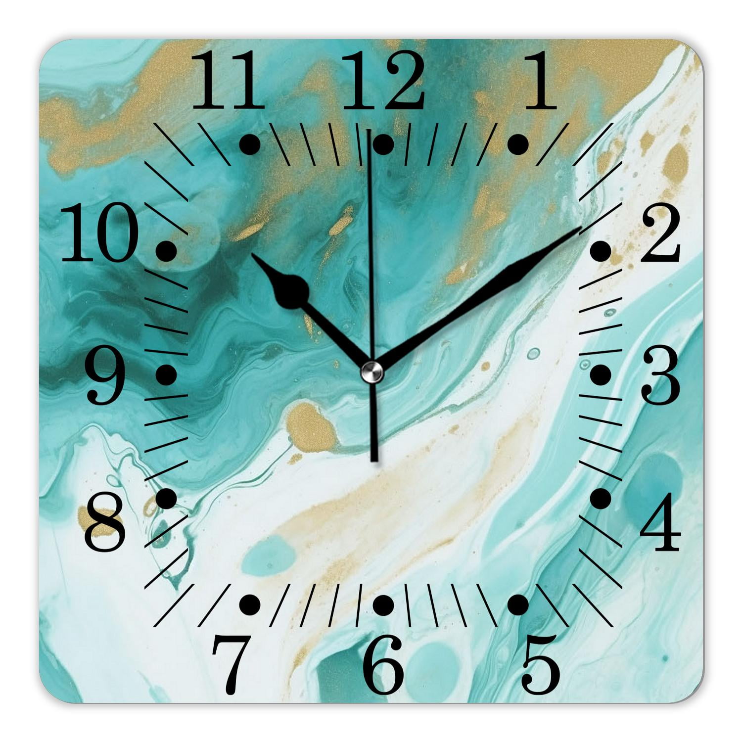 16 Inch Wall Clock Battery Operated Square Clock for Office, Kitchen ...