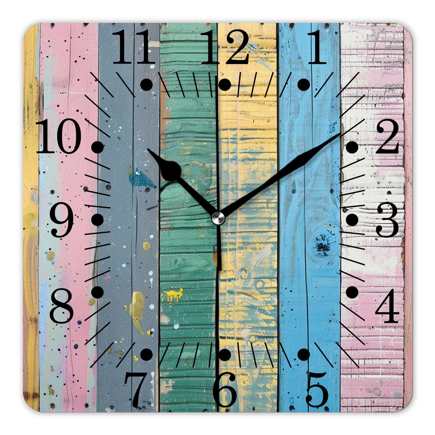 16 Inch Wall Clock Battery Operated Square Clock for Office, Kitchen ...