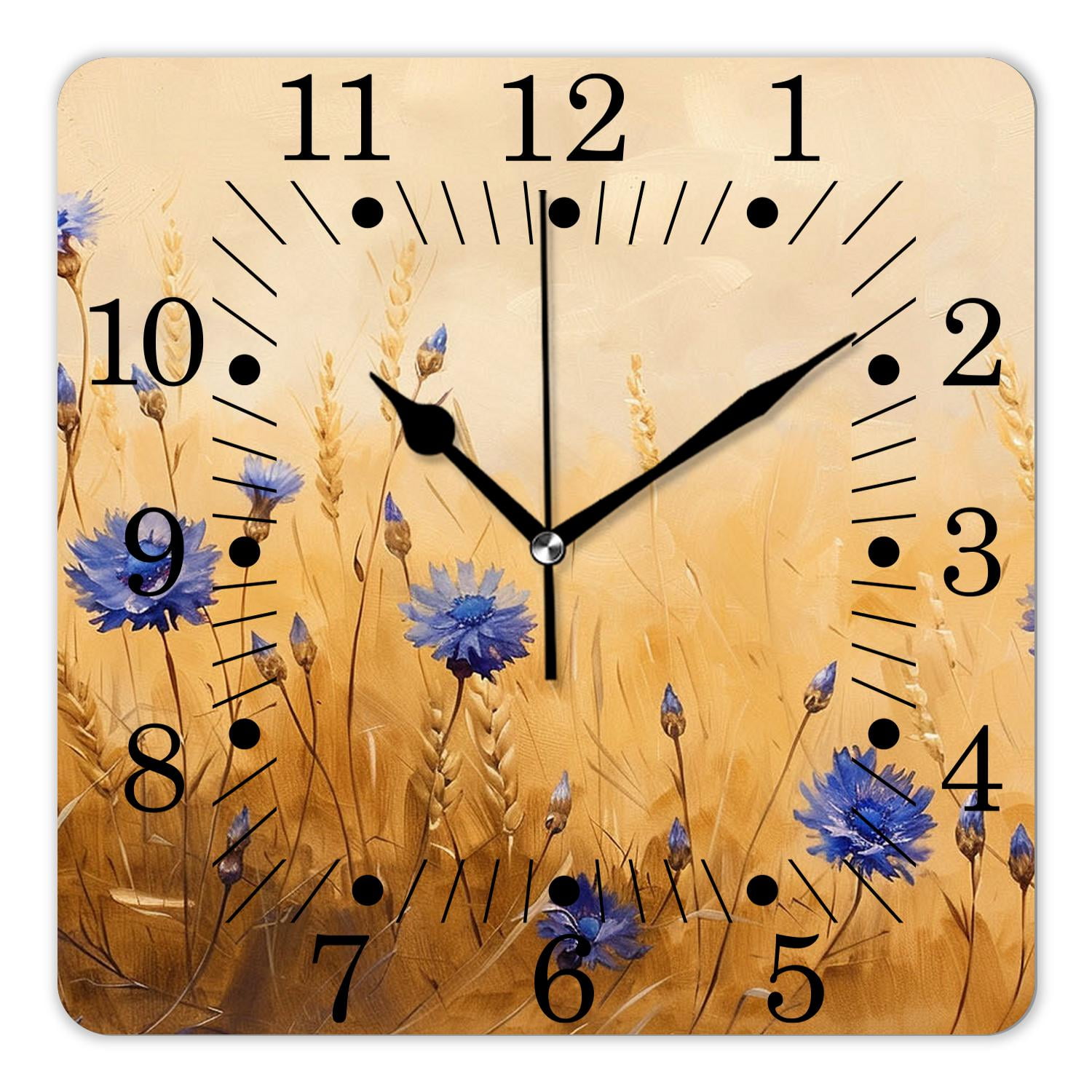 16 Inch Wall Clock Battery Operated Square Clock for Office, Kitchen ...