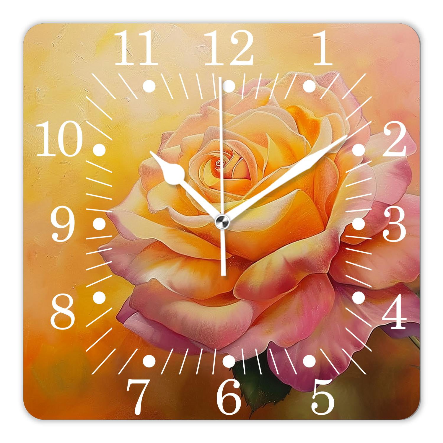 16 Inch Wall Clock Battery Operated Square Clock for Office, Kitchen ...