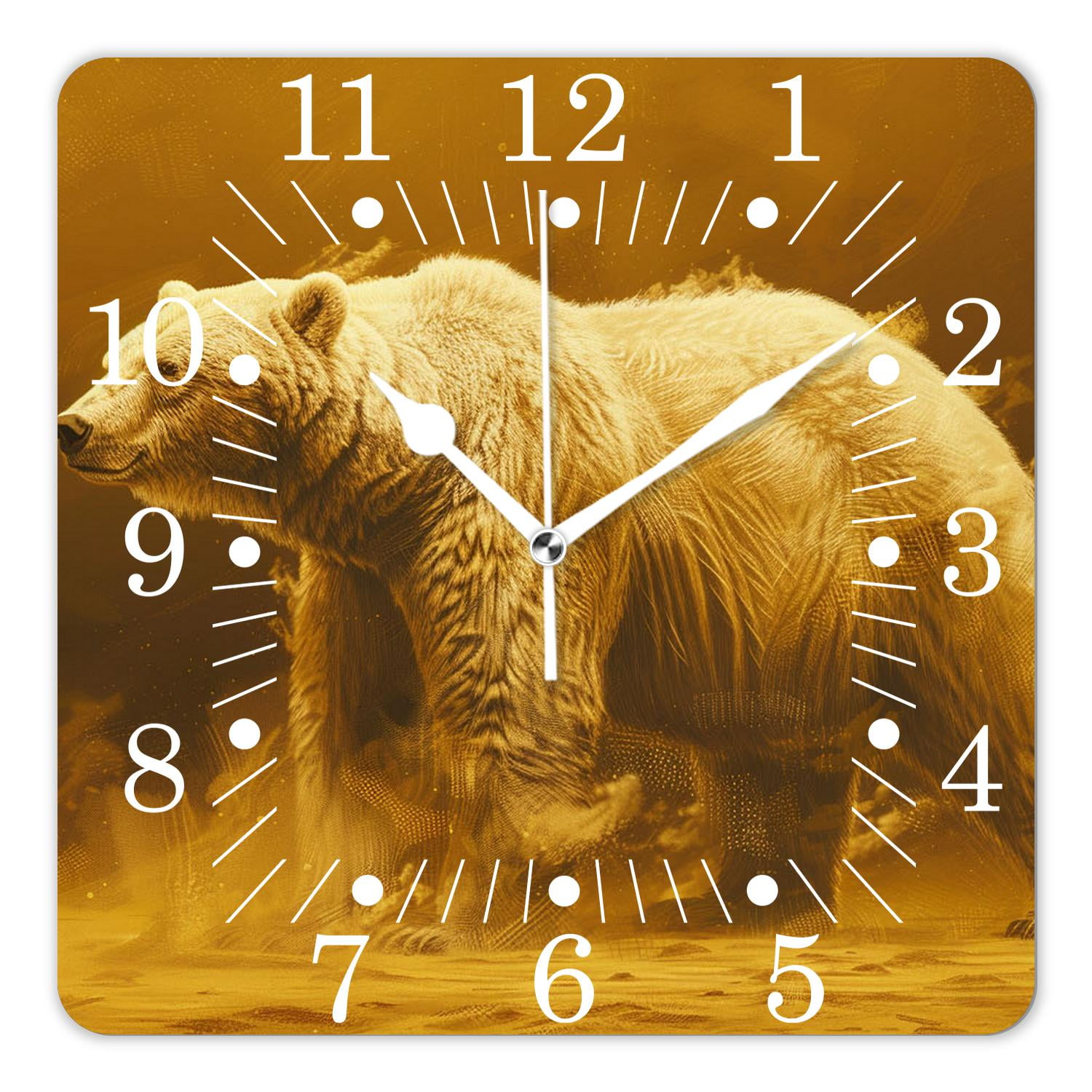 16 Inch Wall Clock Battery Operated Square Clock for Office, Kitchen ...