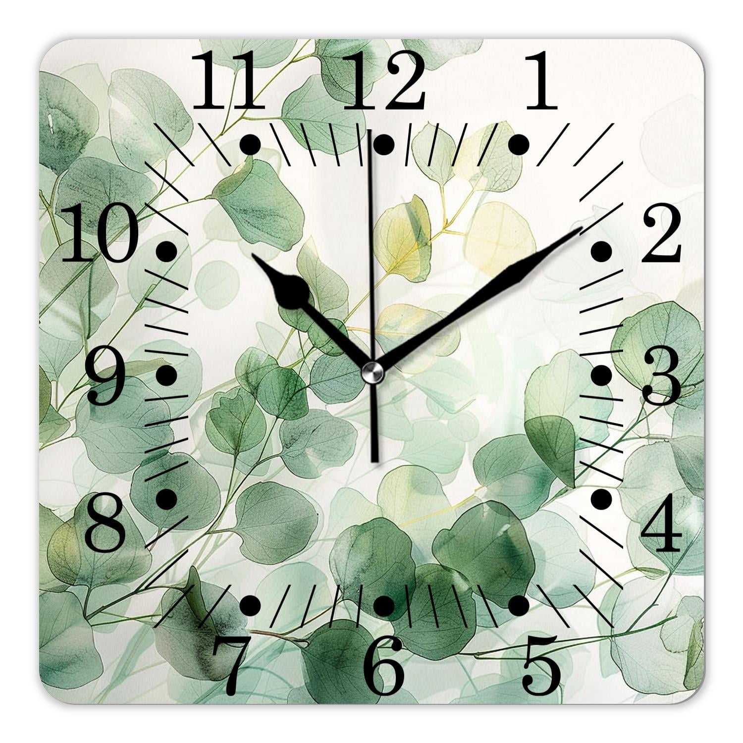 16 Inch Wall Clock Battery Operated Square Clock for Office, Kitchen ...