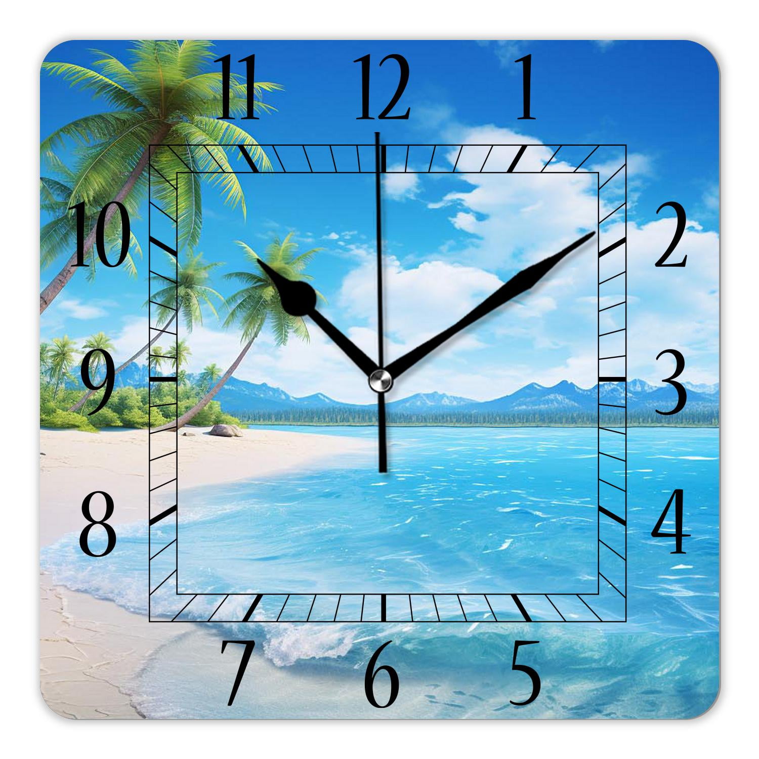 16 Inch Wall Clock Battery Operated Square Clock Decorative for Office ...