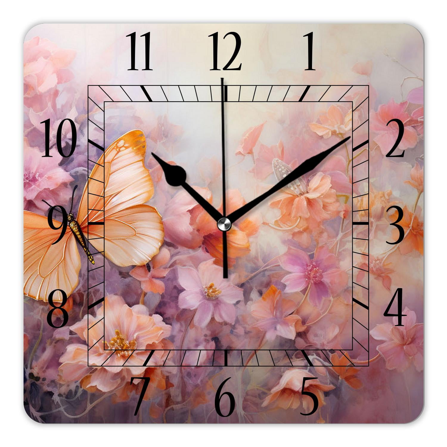 16 Inch Wall Clock Battery Operated Square Clock Decorative for Office ...