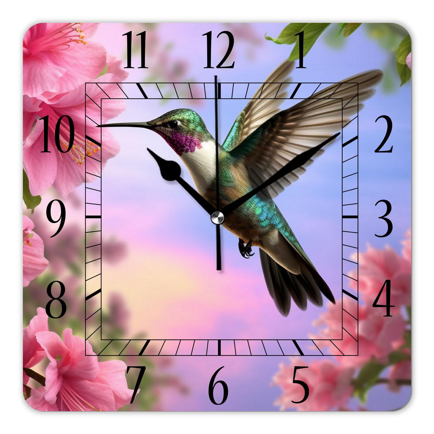 16 Inch Wall Clock Battery Operated Square Clock Decorative for Office ...