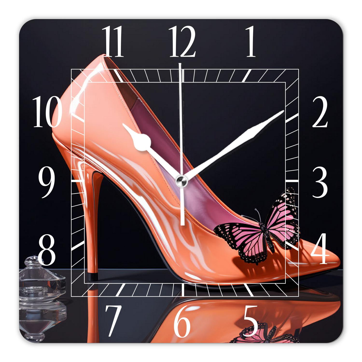 16 Inch Wall Clock Battery Operated Square Clock Decorative for Office ...
