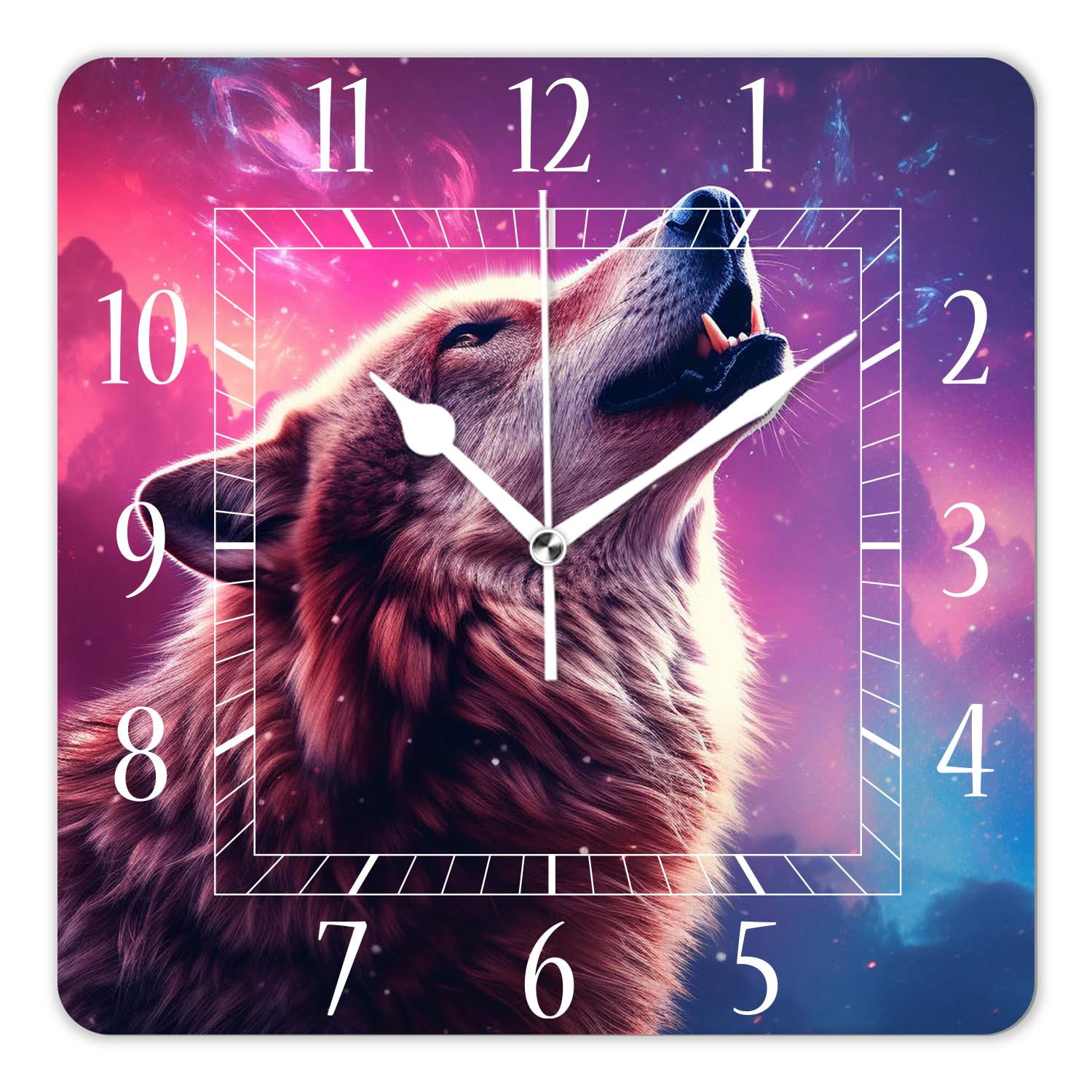 16 Inch Wall Clock Battery Operated Square Clock Decorative for Office ...