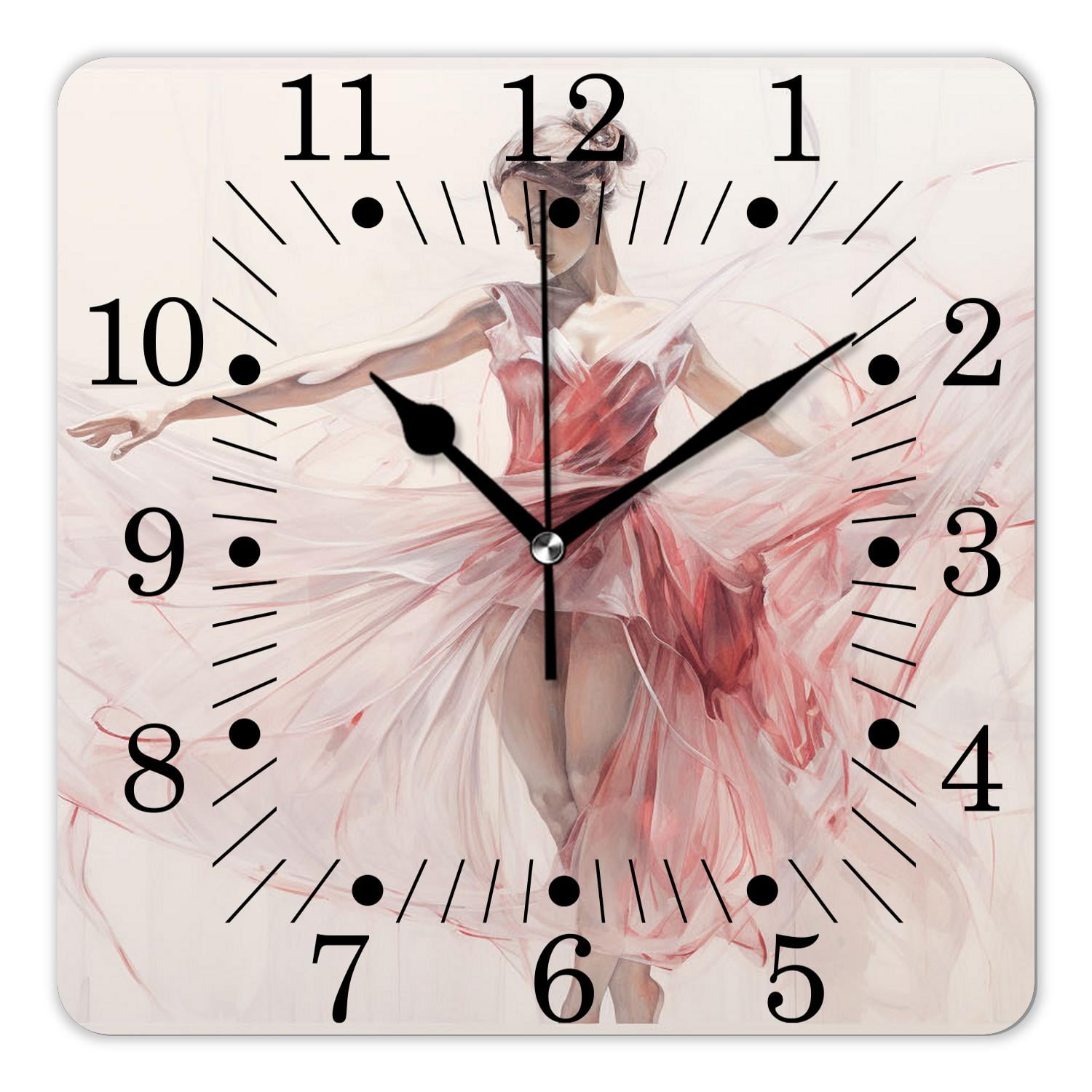 16 Inch Wall Clock Battery Operated Square Clock for Office, Kitchen ...