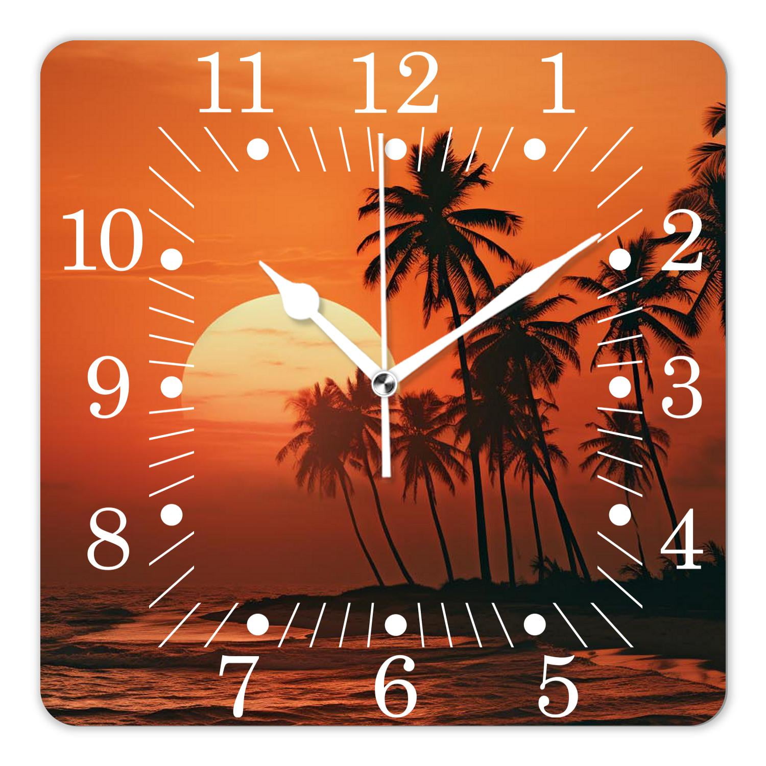 16 Inch Wall Clock Battery Operated Square Clock for Office, Kitchen ...