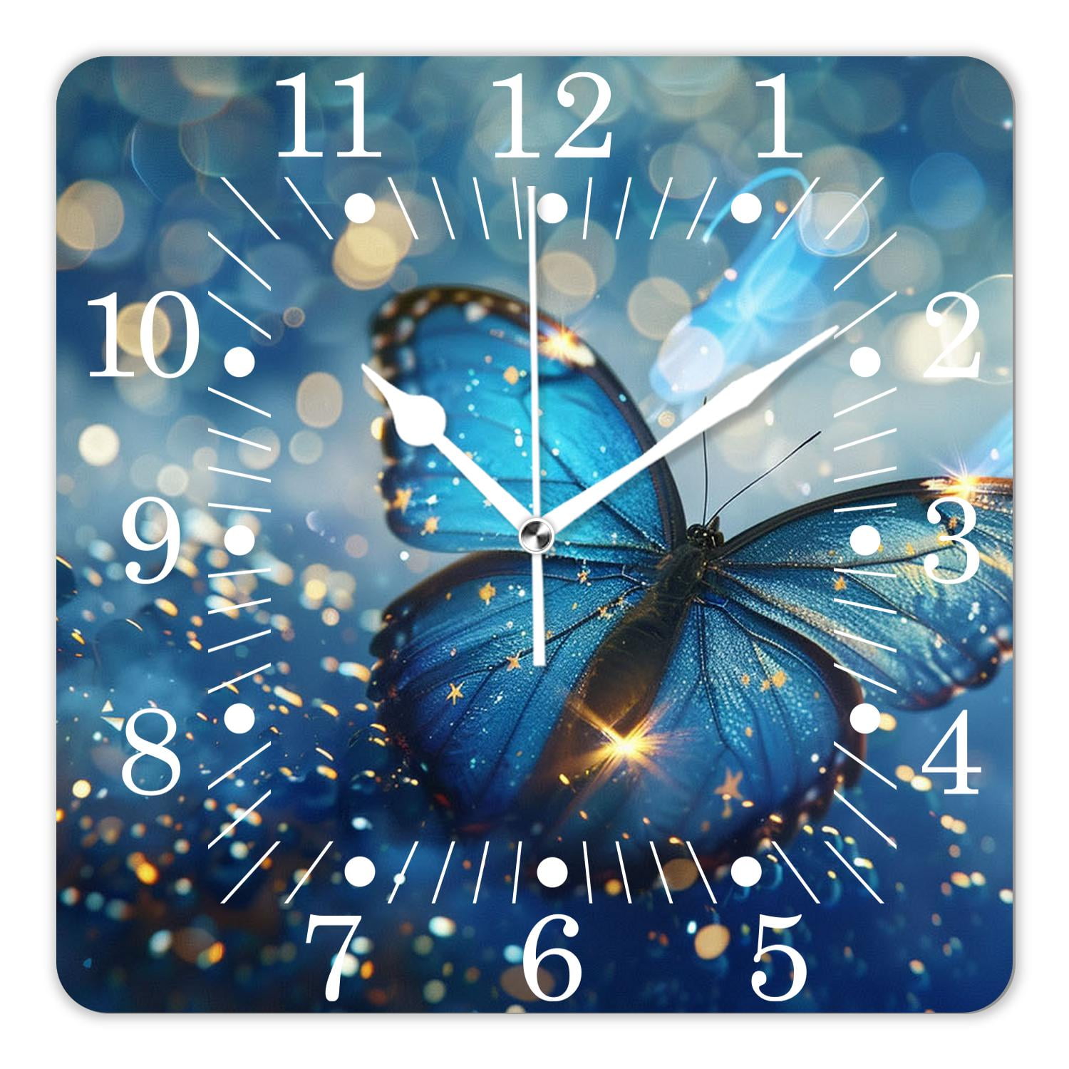 16 Inch Wall Clock Battery Operated Square Clock for Office, Kitchen ...
