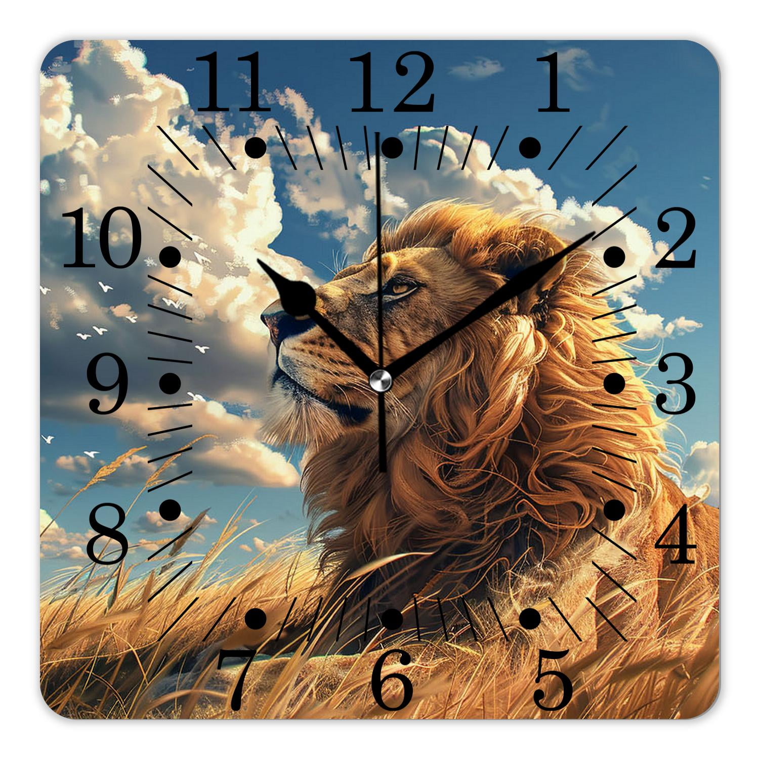 16 Inch Wall Clock Battery Operated Square Clock for Office, Kitchen ...