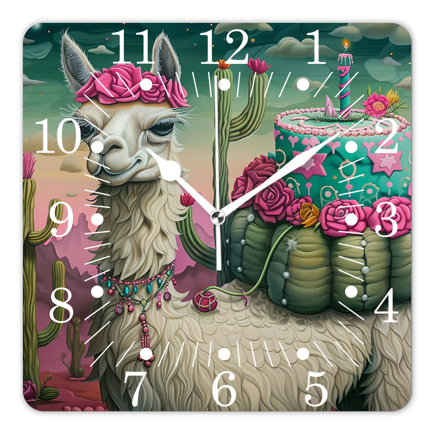 16 Inch Wall Clock Battery Operated Square Clock for Office, Kitchen ...