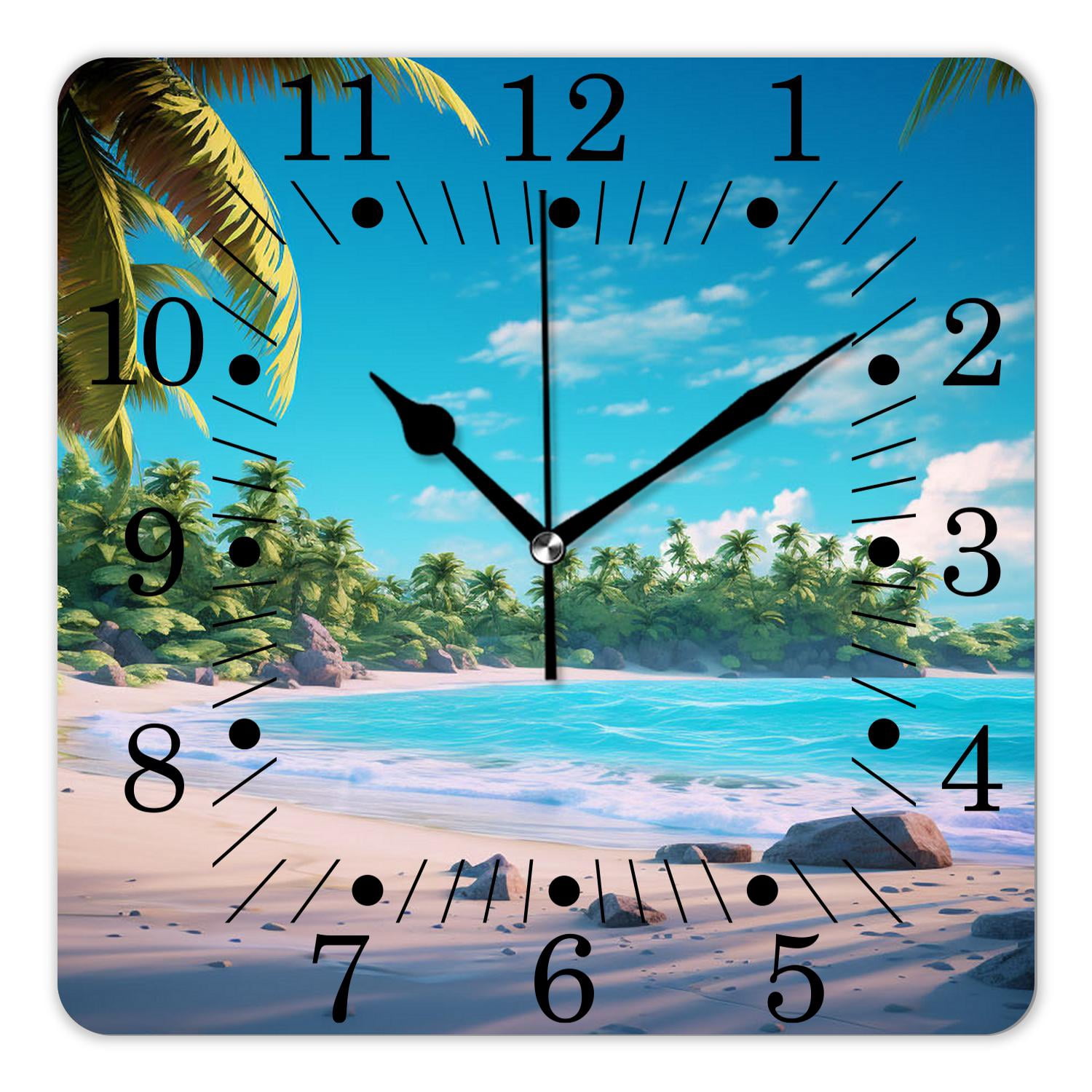 16 Inch Wall Clock Battery Operated Square Clock for Office, Kitchen ...