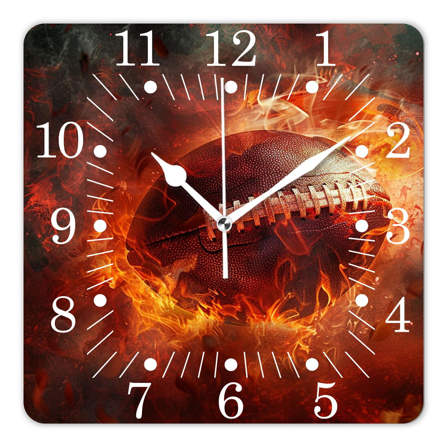 16 Inch Wall Clock Battery Operated Square Clock for Office, Kitchen ...