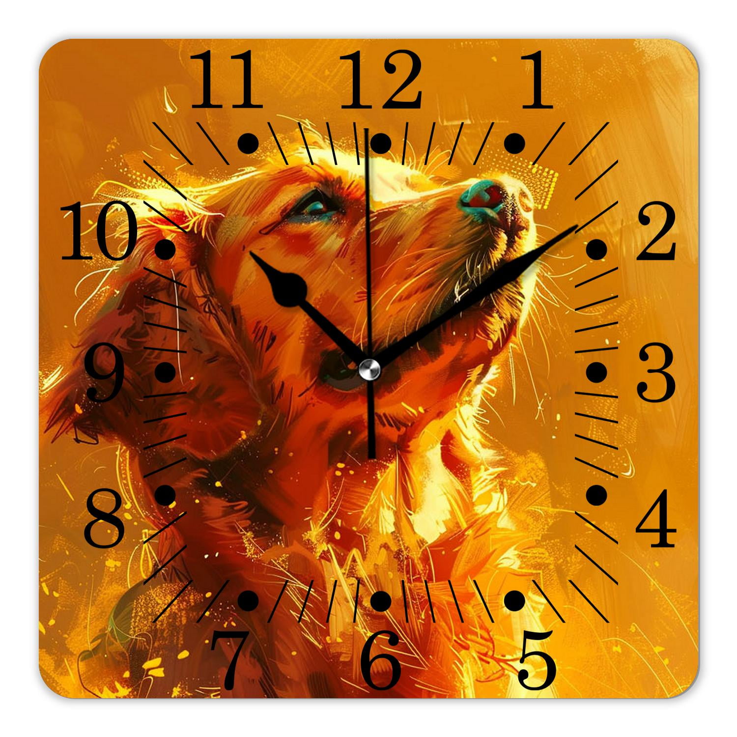 16 Inch Wall Clock Battery Operated Square Clock for Office, Kitchen ...