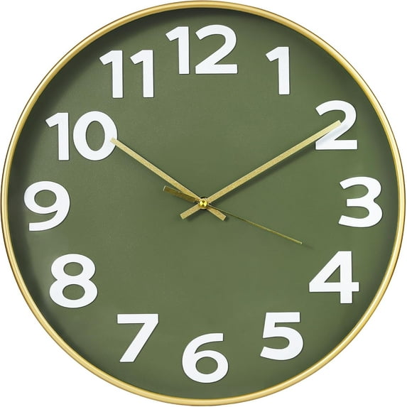 16 Inch Wall Clocks Battery Operated, Silent Non Ticking Modern Wall ...