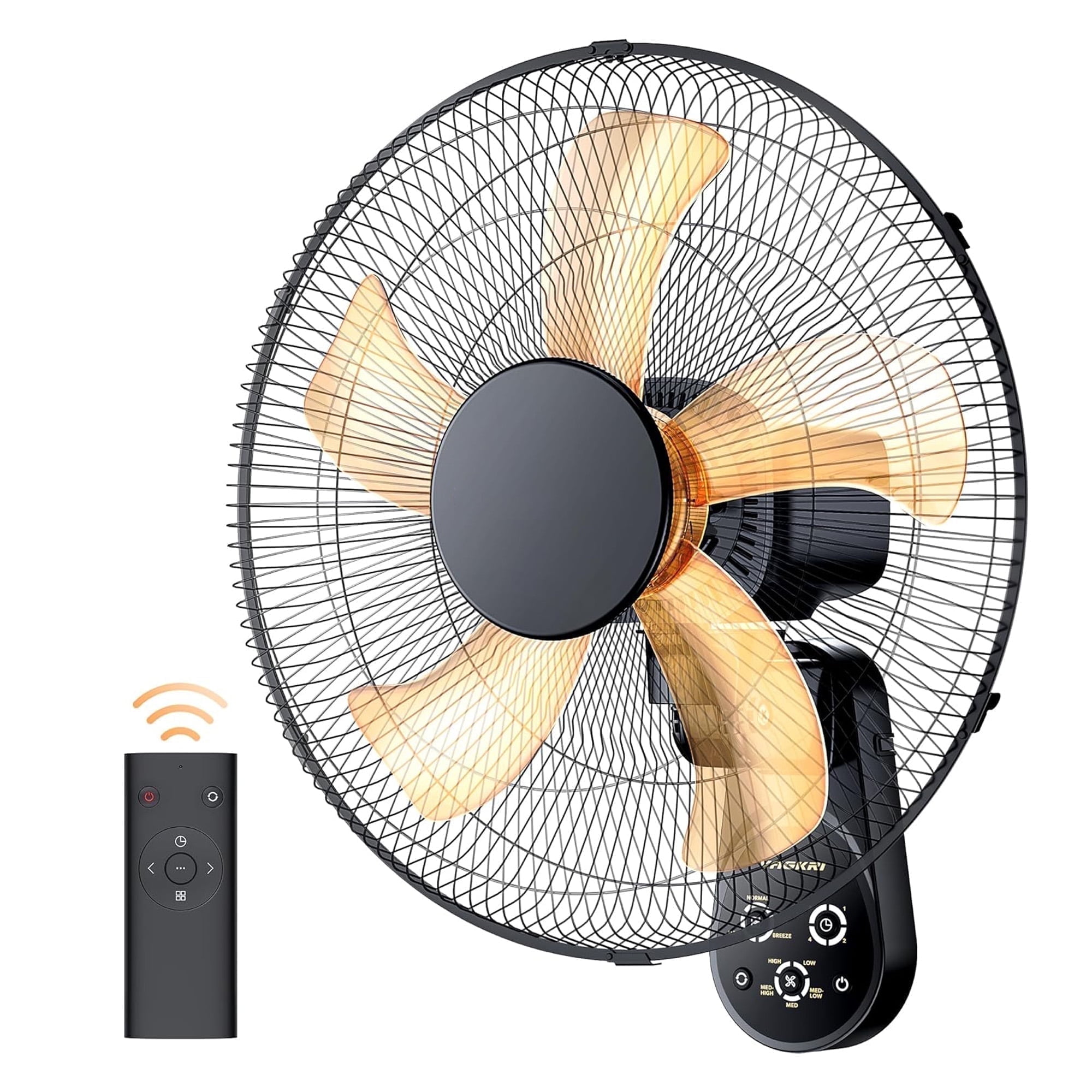 Easoger Wall Mount Fan, 16 Inch Wall Fan with 5 Speeds, 8 Hour Timer ...