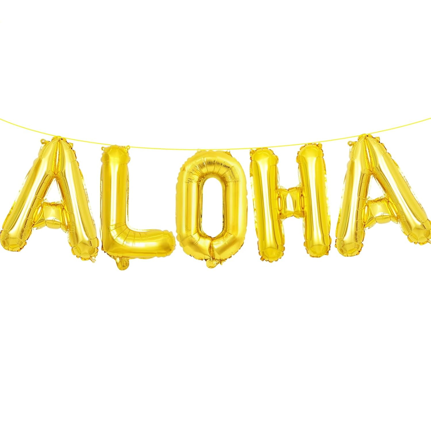 16 Inches ALOHA Letter Balloons Banner - Mylar Foil Alphabet Balloons ...