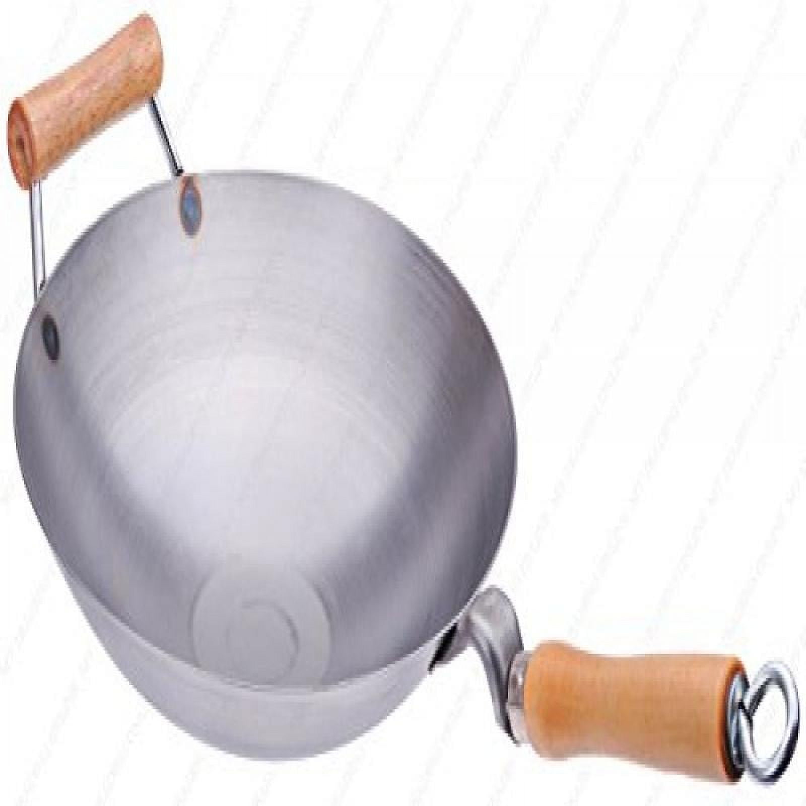 16 Inches Carbon Steel Wok with Helper Handle (Round Bottom), 14 Gauge ...