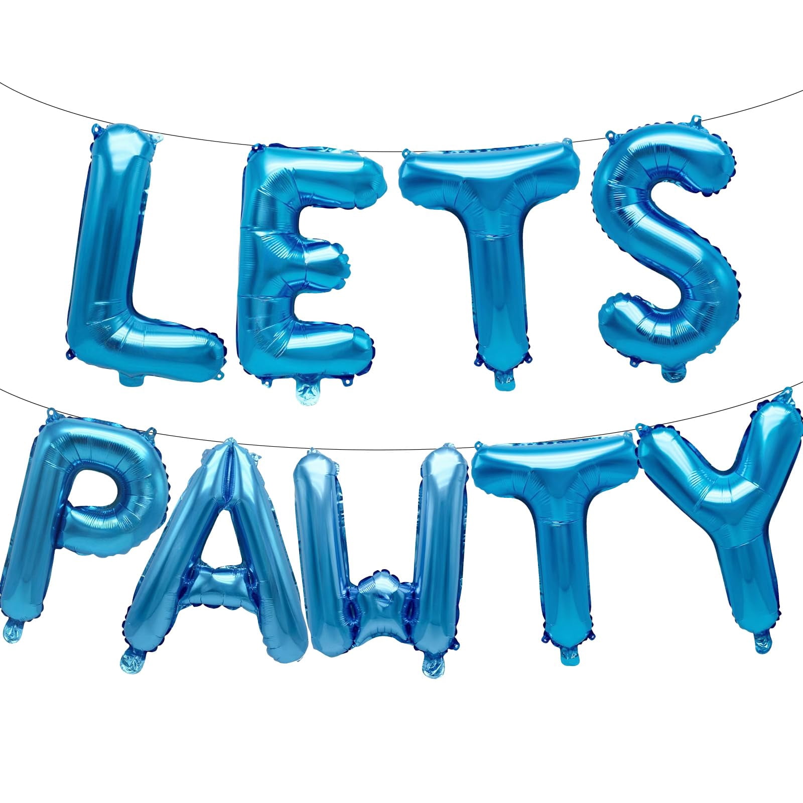16 Inches LET'S FEV6 PAWTY Letter Balloons Banner - Mylar Foil Alphabet ...