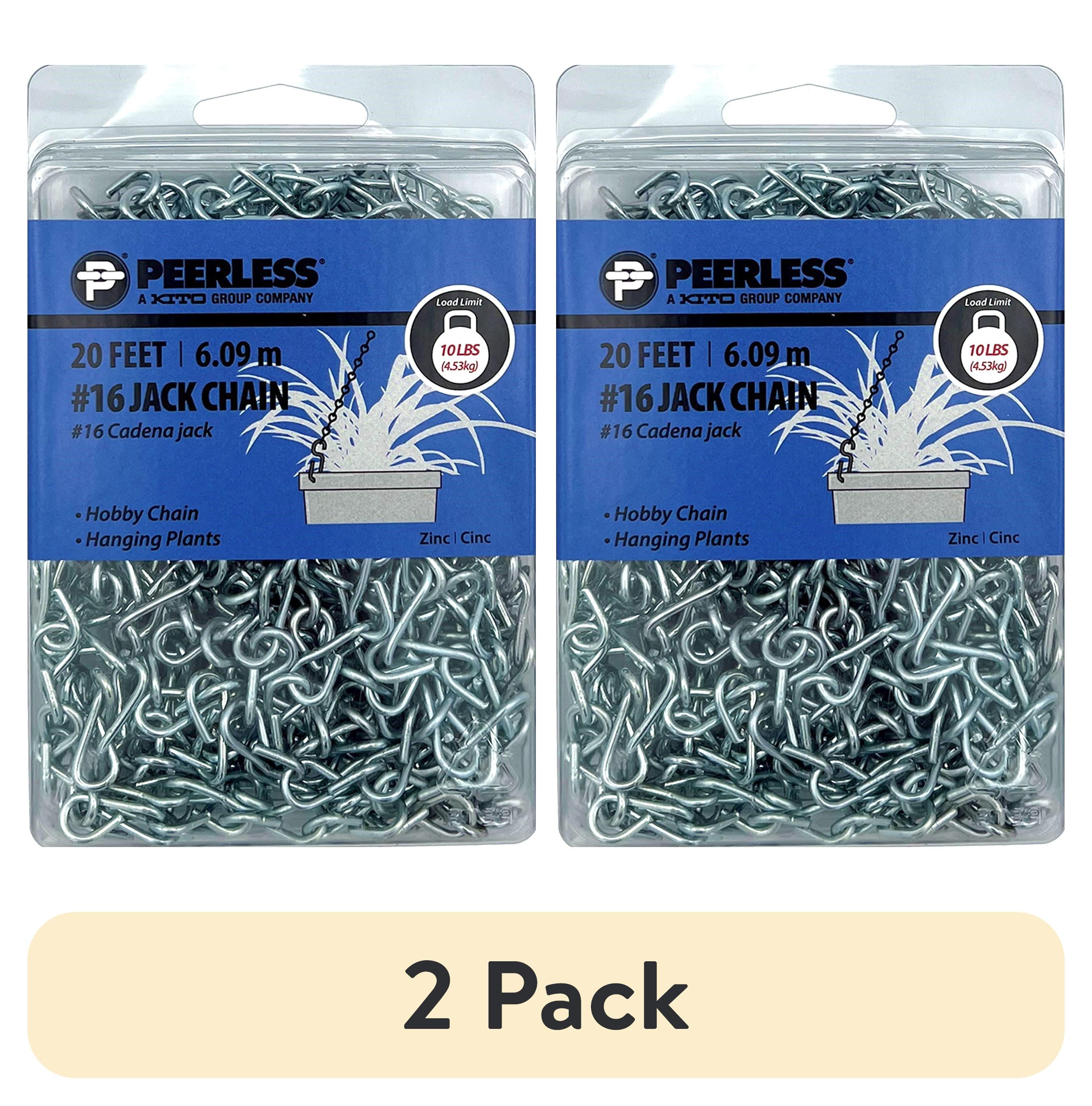 (2 pack) #16 Jack Chain, 20 feet, Zinc-Plated, Peerless Chain Company ...