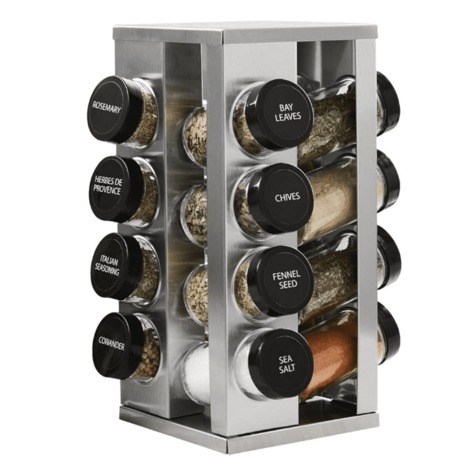 16 Jar Heritage Revolving Countertop Spice Rack Organizer with Spices ...