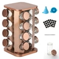 Rotating Spice Rack, 16-Jar Seasoning Organizer with Funnel & Labels ...