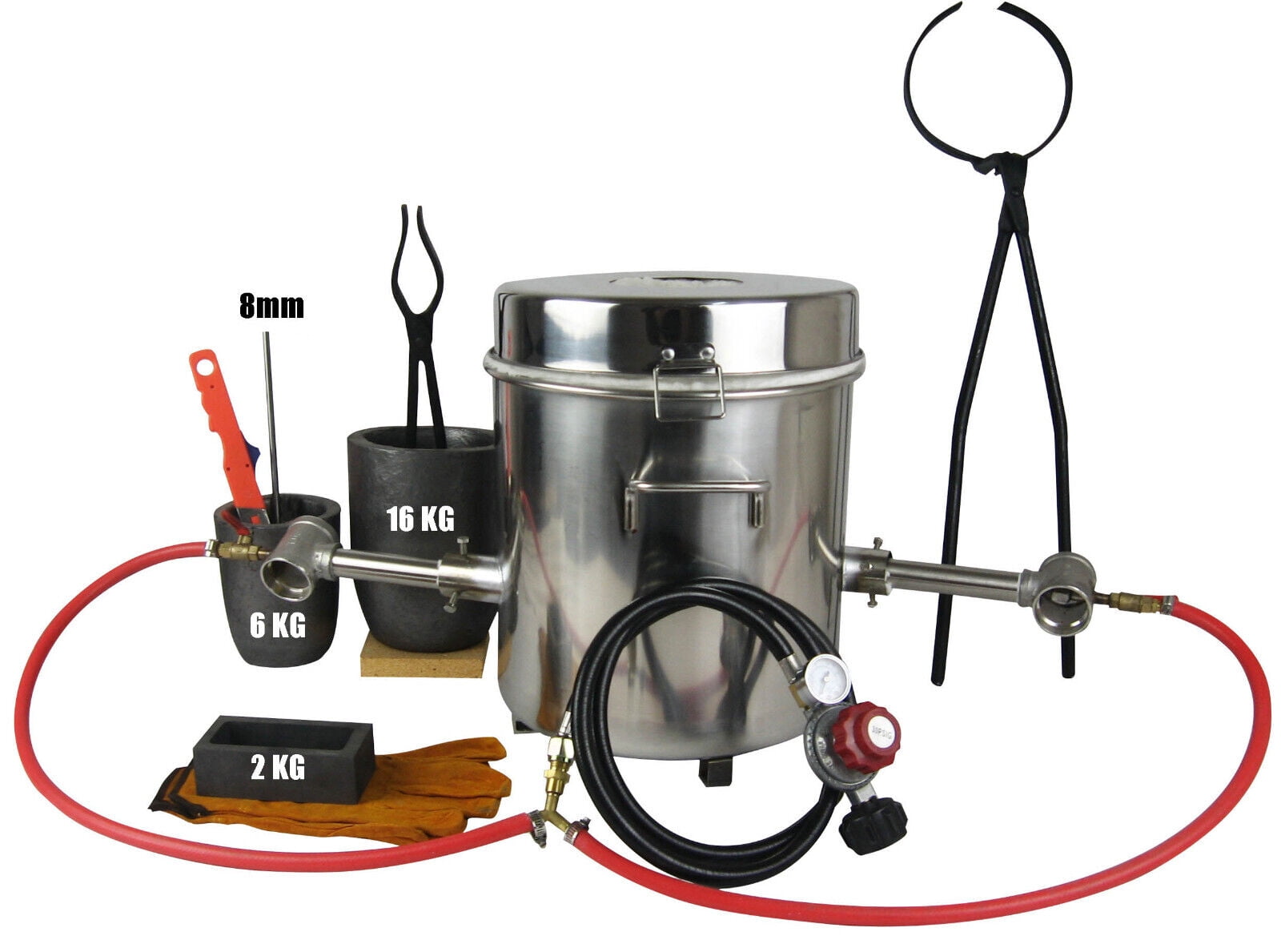 16 KG Propane Melting Furnace Kits Casting Tools with Tongs for Lifting ...