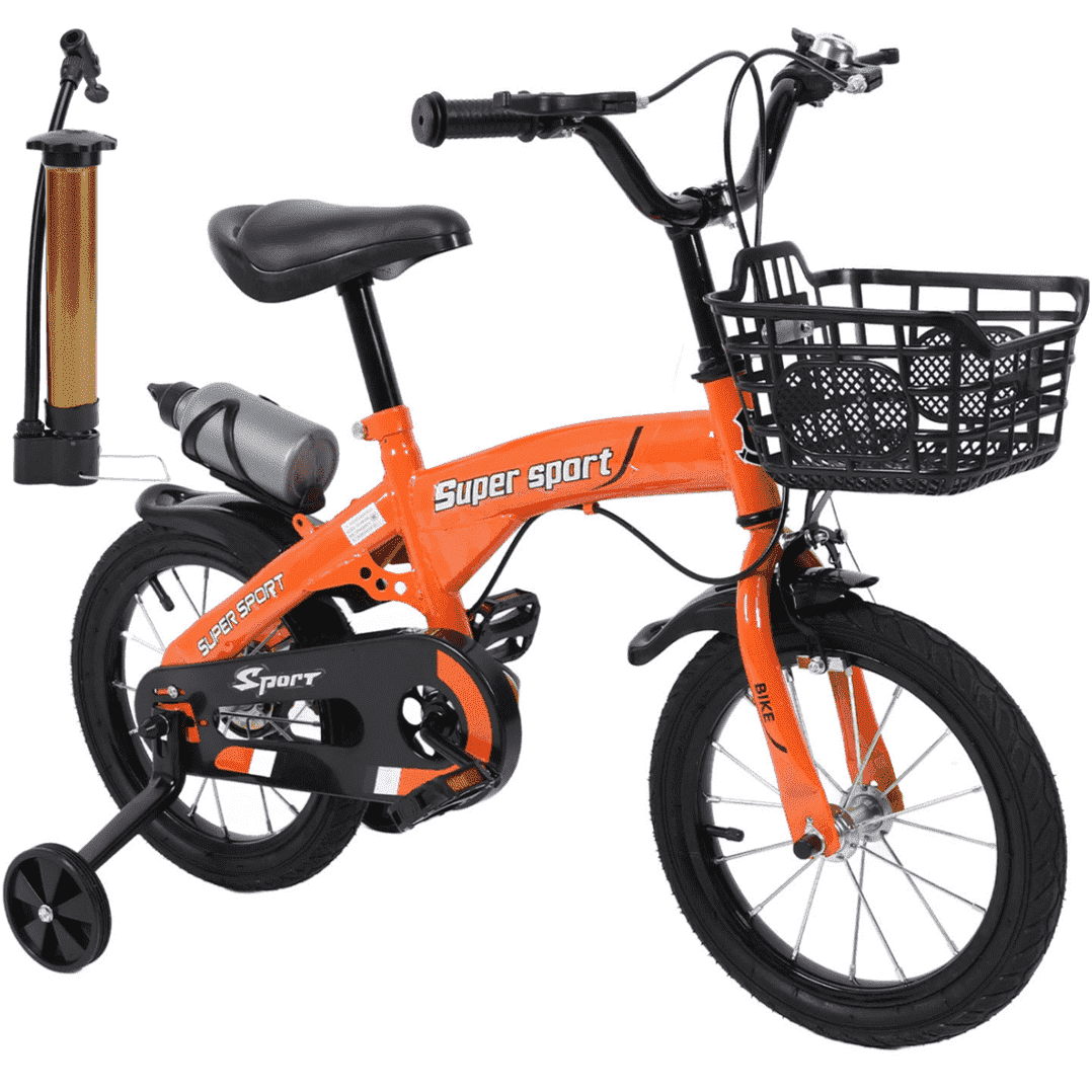 16" Kids Bike with Training Wheels, Height Adjustable Kid's Bicycle ...