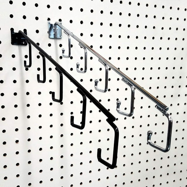 16" L Pegboard 5 Hook Waterfall Faceout Hook, Chrome - 1 Unit - Walmart.com