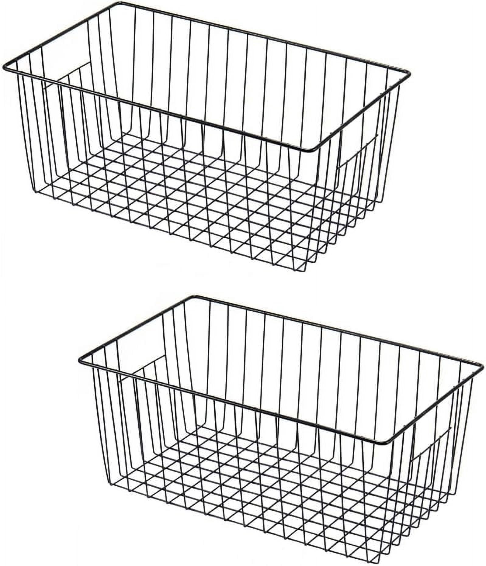 16" L X 12" W Wider Freezer Storage Organizer Baskets Container Deep ...