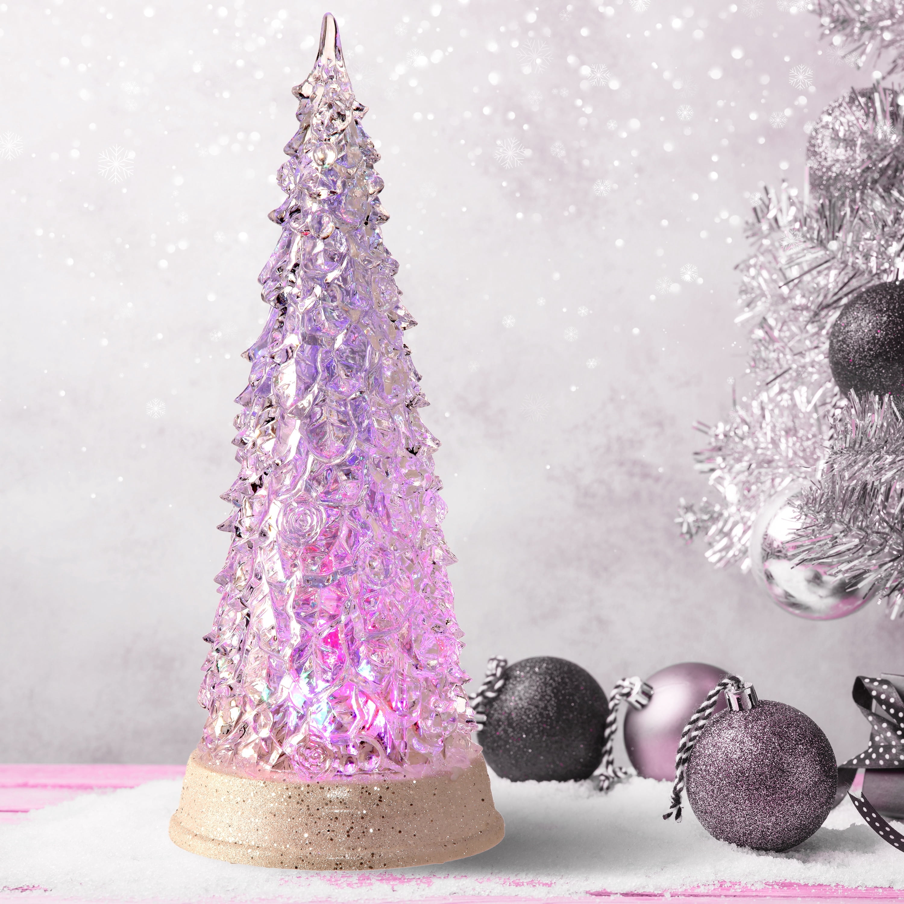 16" LED Clear Change Tree Water Globe Usb - Walmart.com