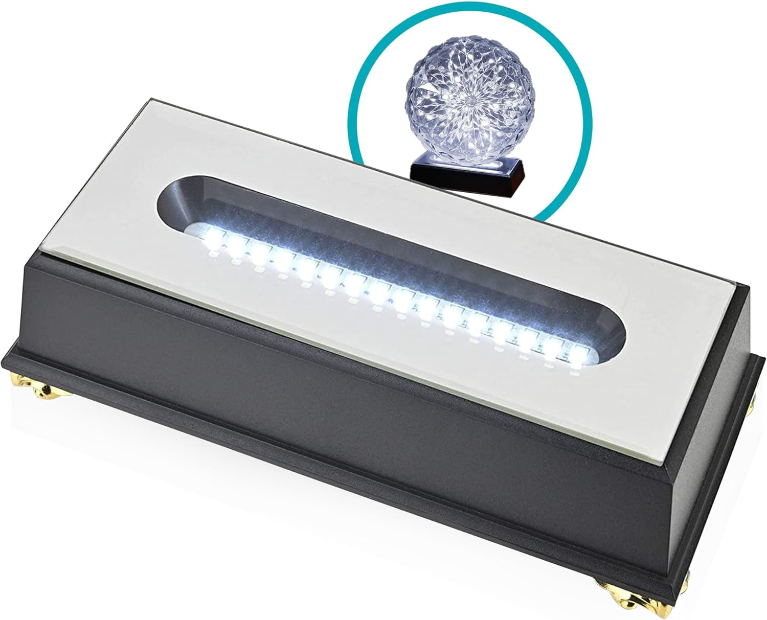 16 LED Light Base for Glass Art - Illuminated Rectangle Display ...