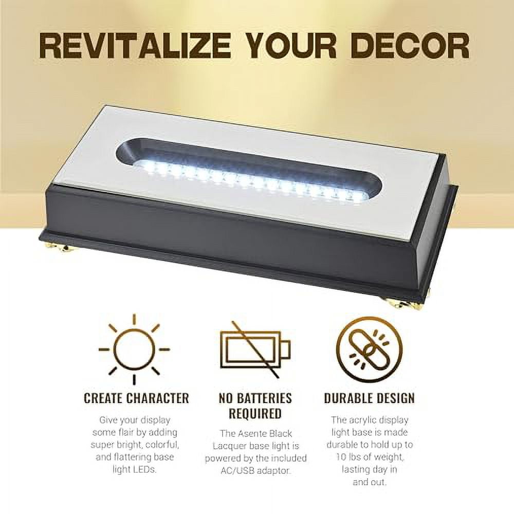 16 LED Light Base for Glass Art - Illuminated Rectangle Display ...