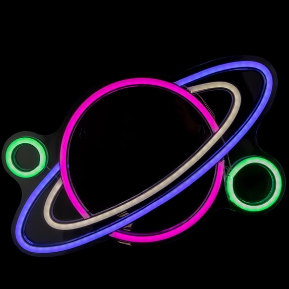 LED Neon Planet Wall Sign - Vibrant LED Lights - Walmart.com
