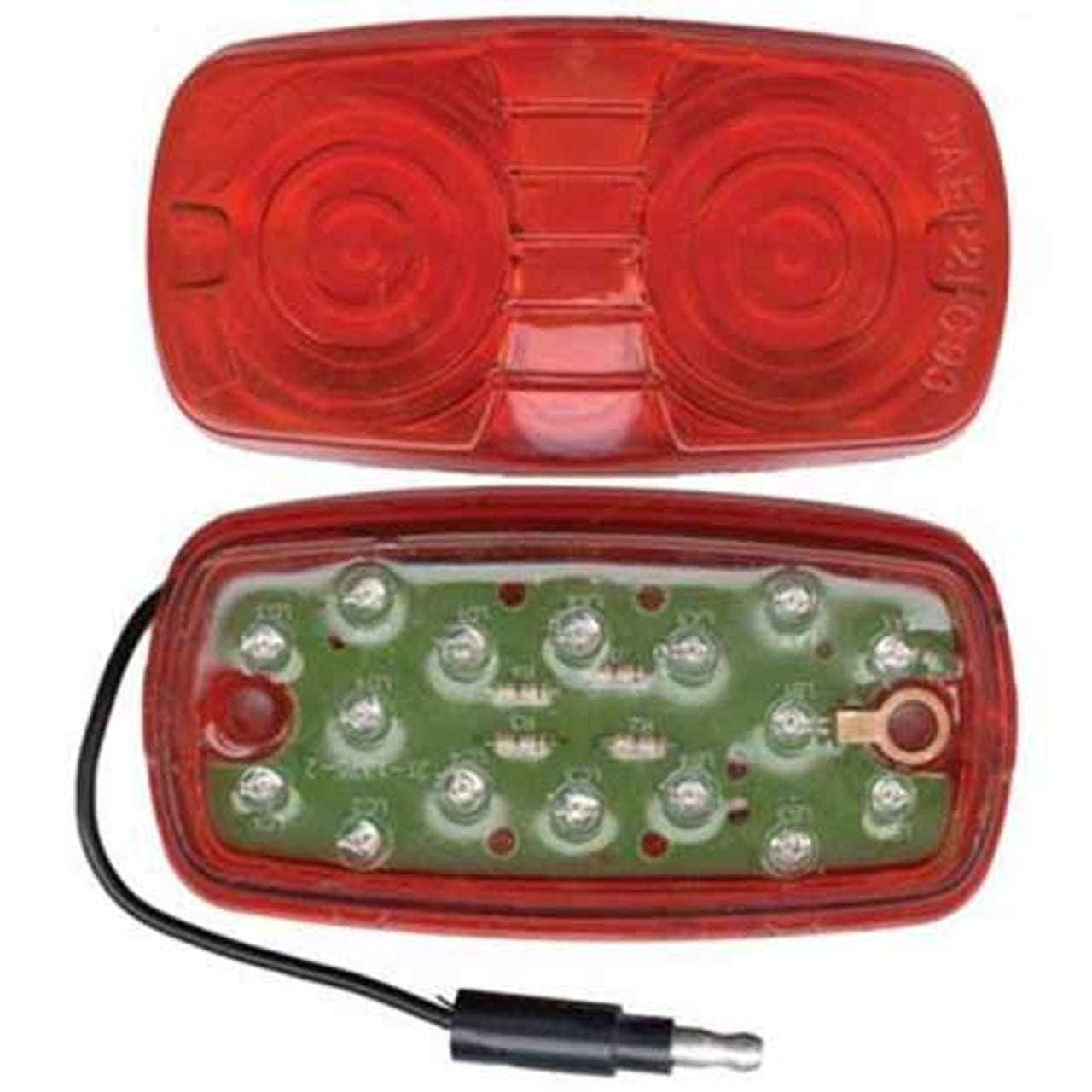 16 LED Rectangular Clearance/Marker Light W/Single Wire Red LED/ Red ...