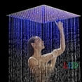 16'‘ High Flow Stainless Steel LED Shower Head, Ceiling/Wall Mount ...