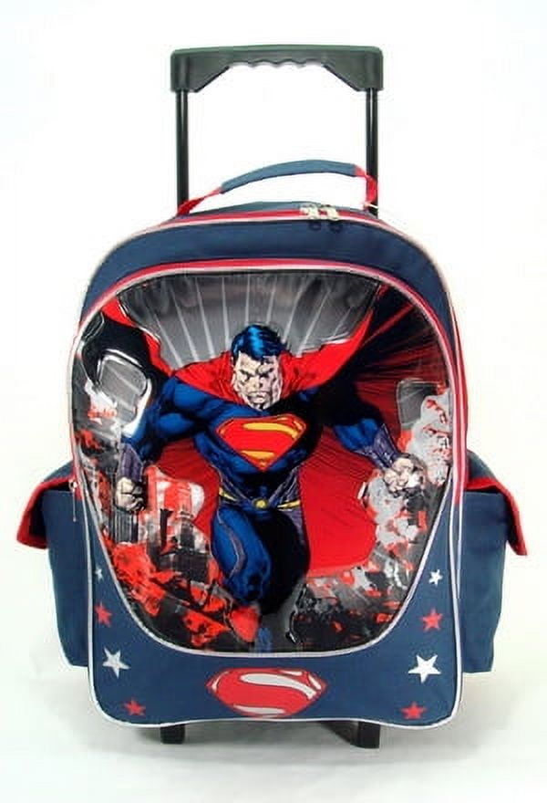 superman large rolling 16 inch cloth backpack with stars - Walmart.com