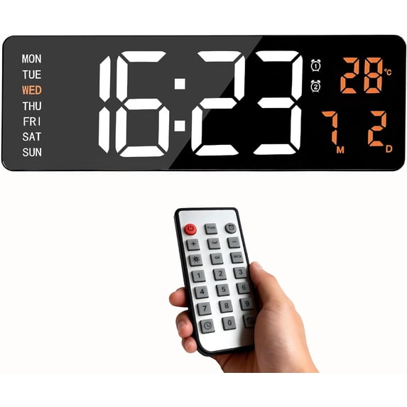 16" Large Digital Wall Clock, Count Down Timer with Remote, Alarm, Big ...