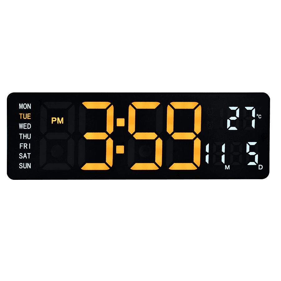 Large LED Digital Wall Clock with Remote Control– Dual Alarms ...