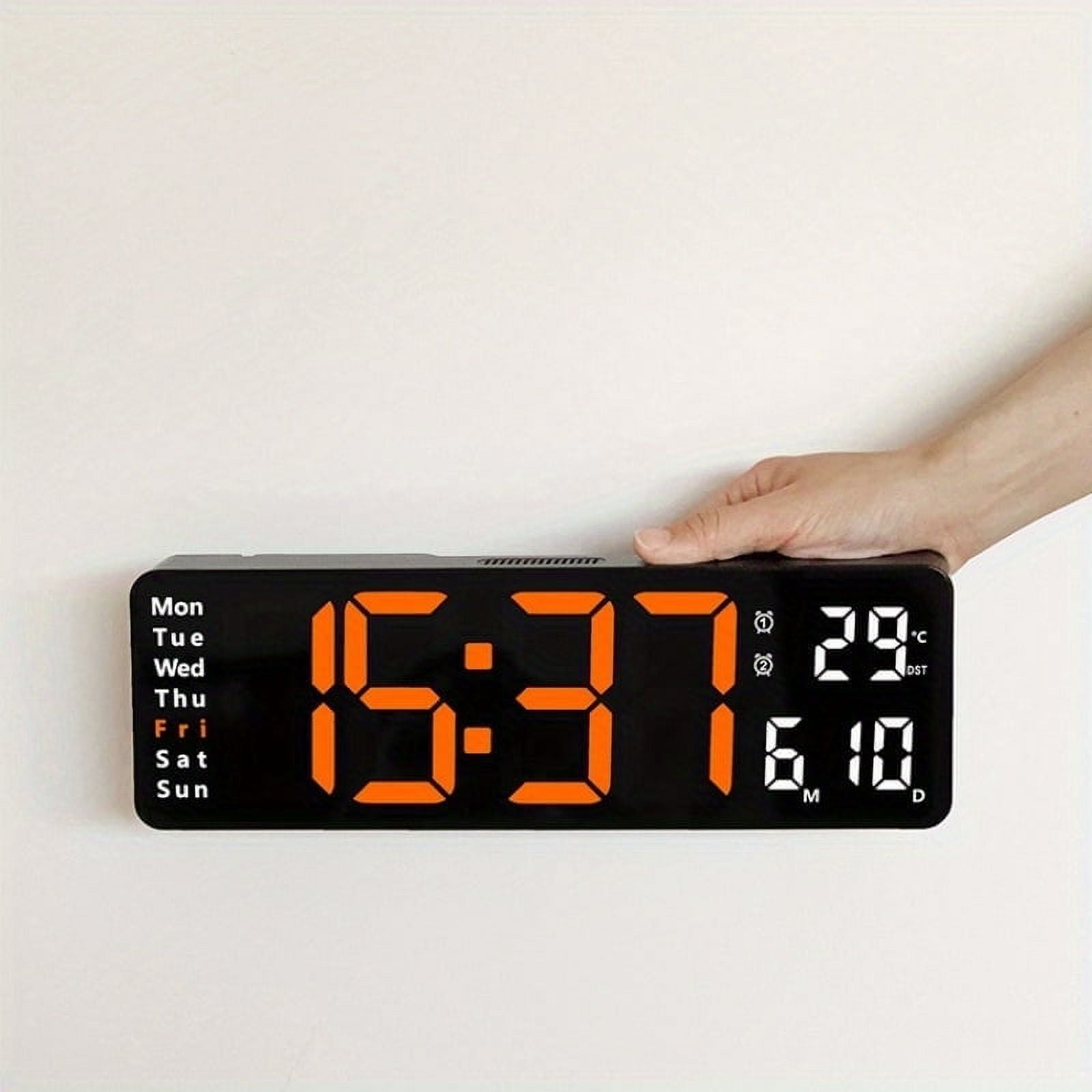 16" Large Digital Wall Clock Timer, Remote Controll, 2 Alarms, LED ...