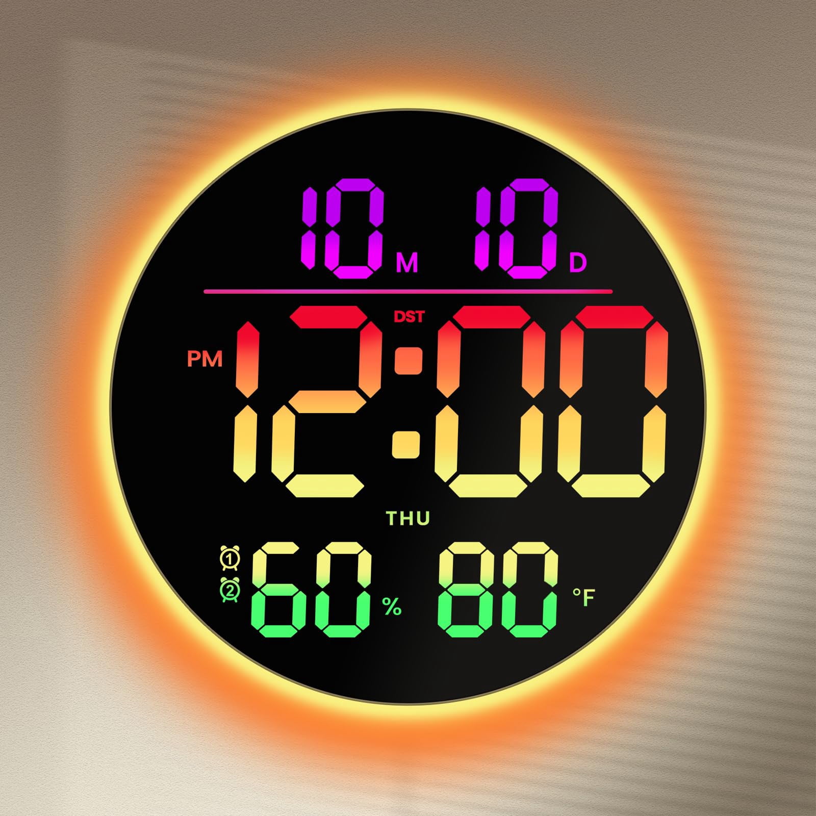 16" Large Digital Wall Clock: Wall Mount Clock with Big Led, Count Down ...