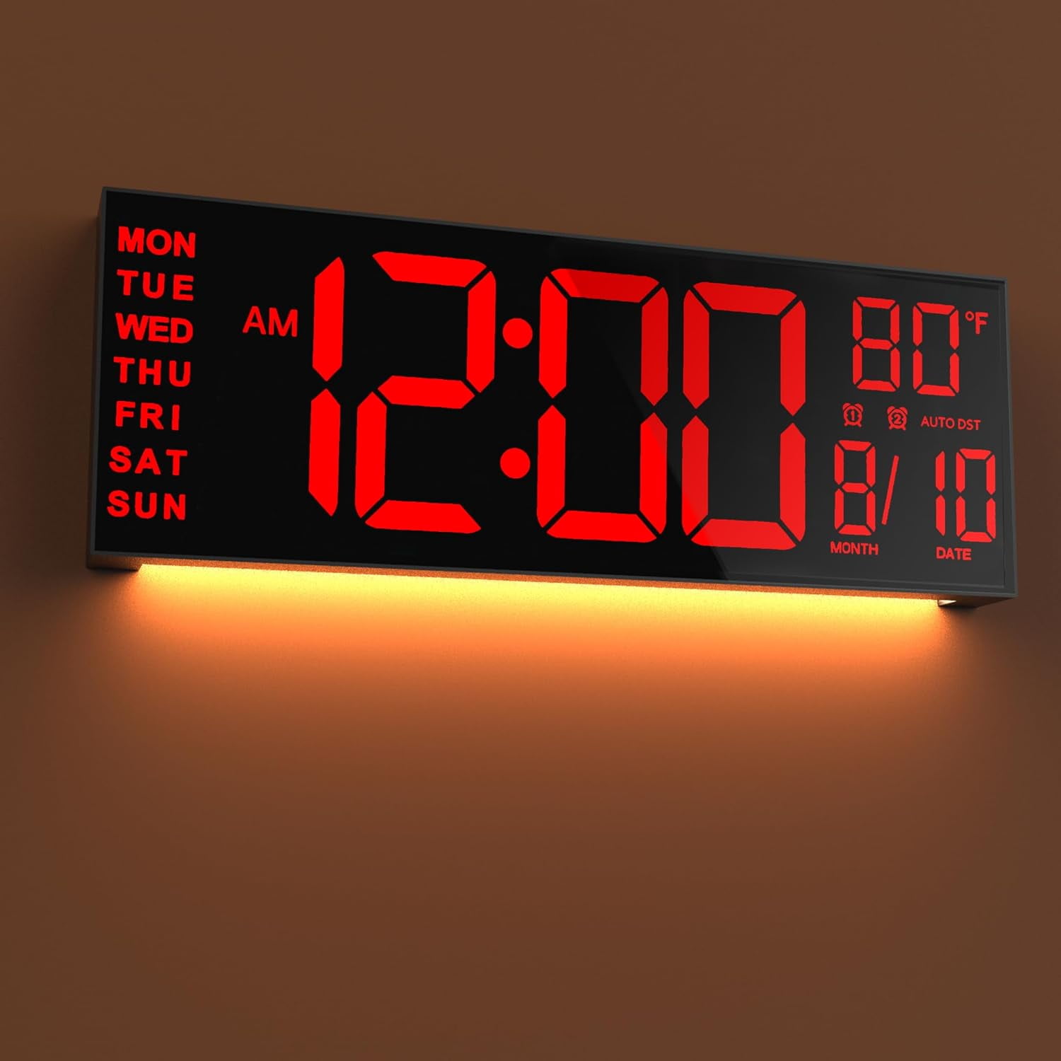 16" Large Digital Wall Mount Clock, Count Down Timer, , Big , DST ...