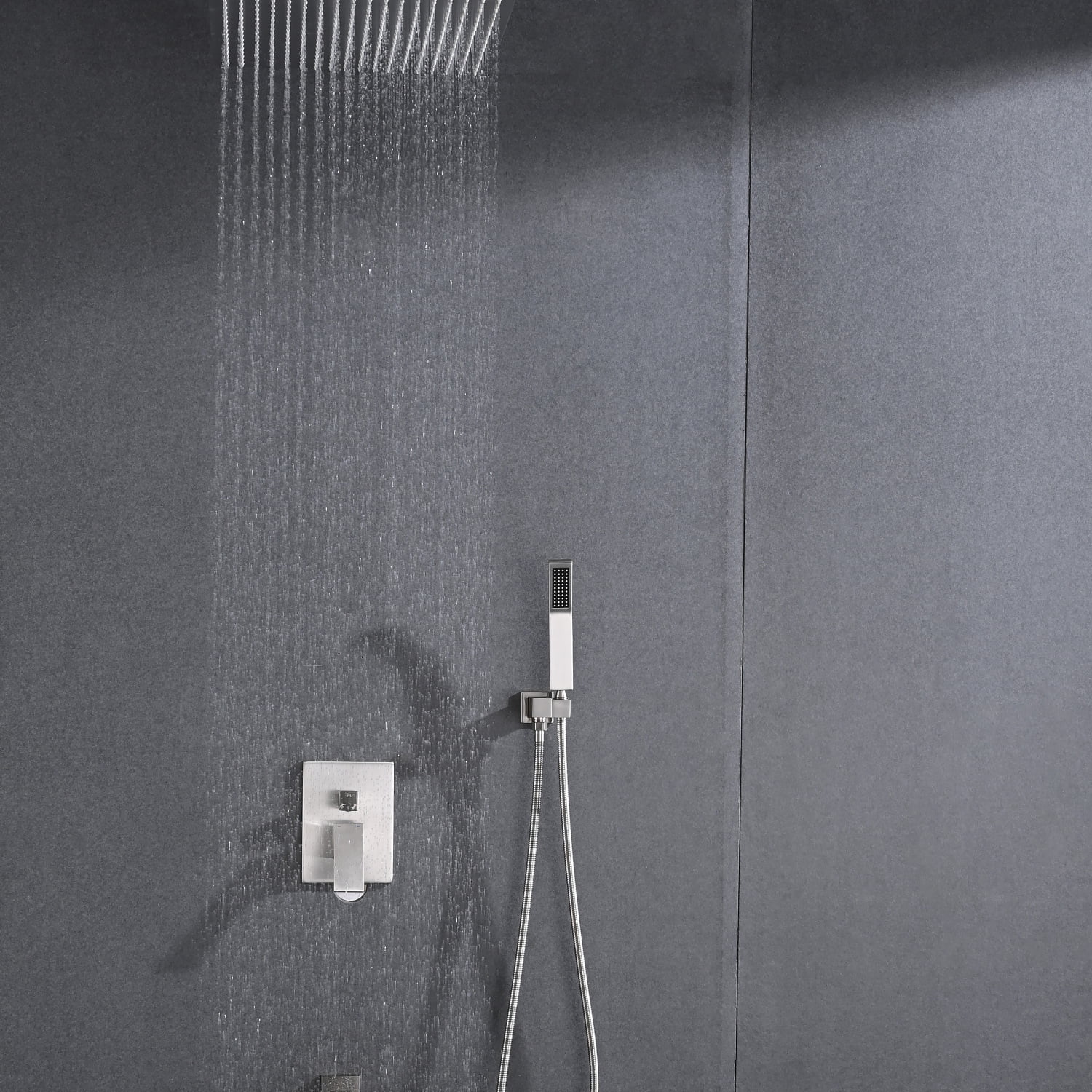 16”Large Modern Ceiling Mounted Shower System Combo Set with Handheld ...