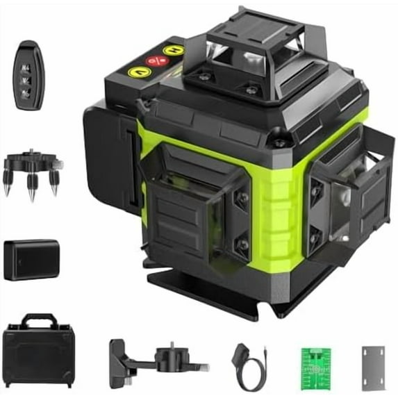 16 Line Laser Level 360 Self Leveling, 4x360°Professional 4D Green ...