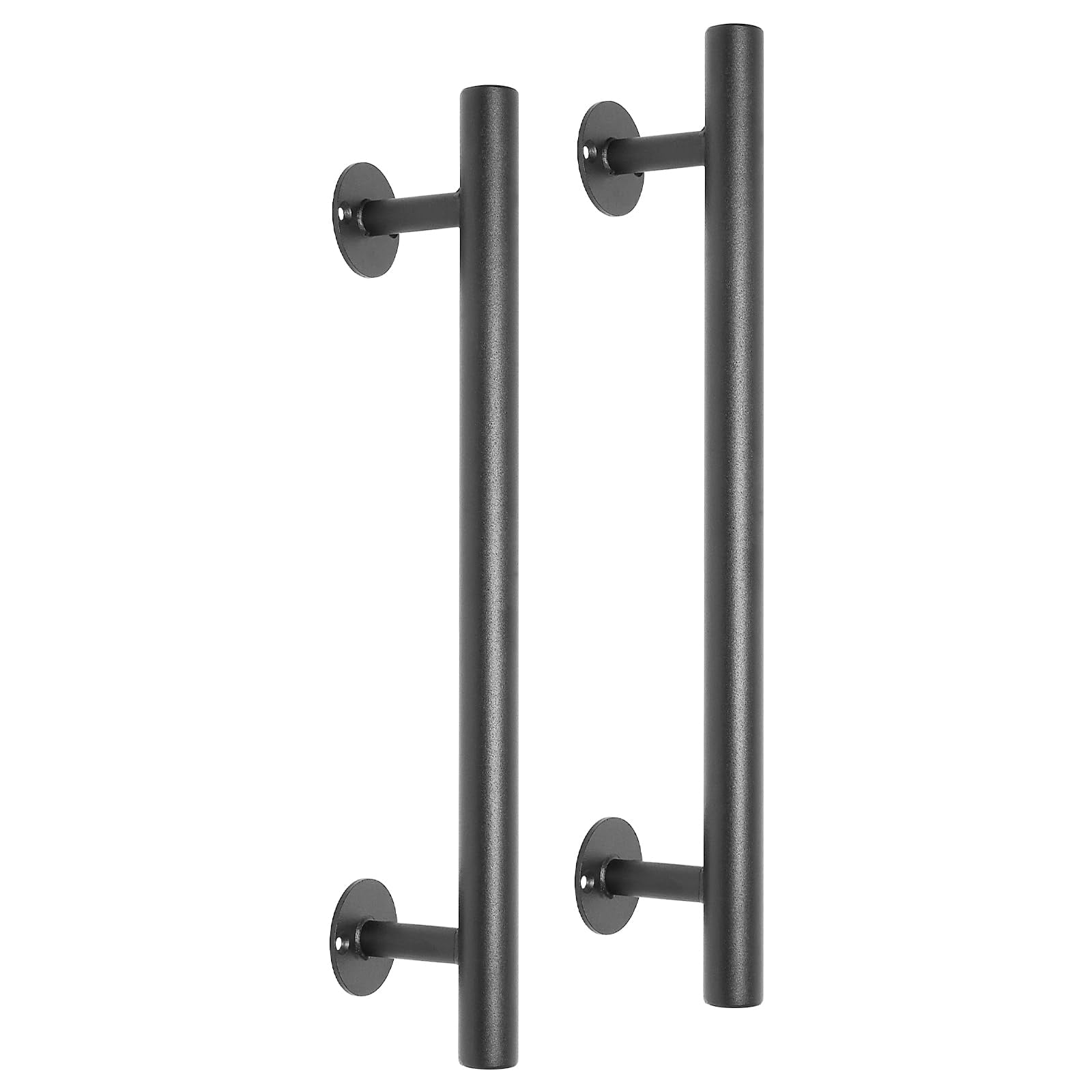 16'' Long Black Metal Door Pull Handles Pack Of 2, Shed Door Handle ...