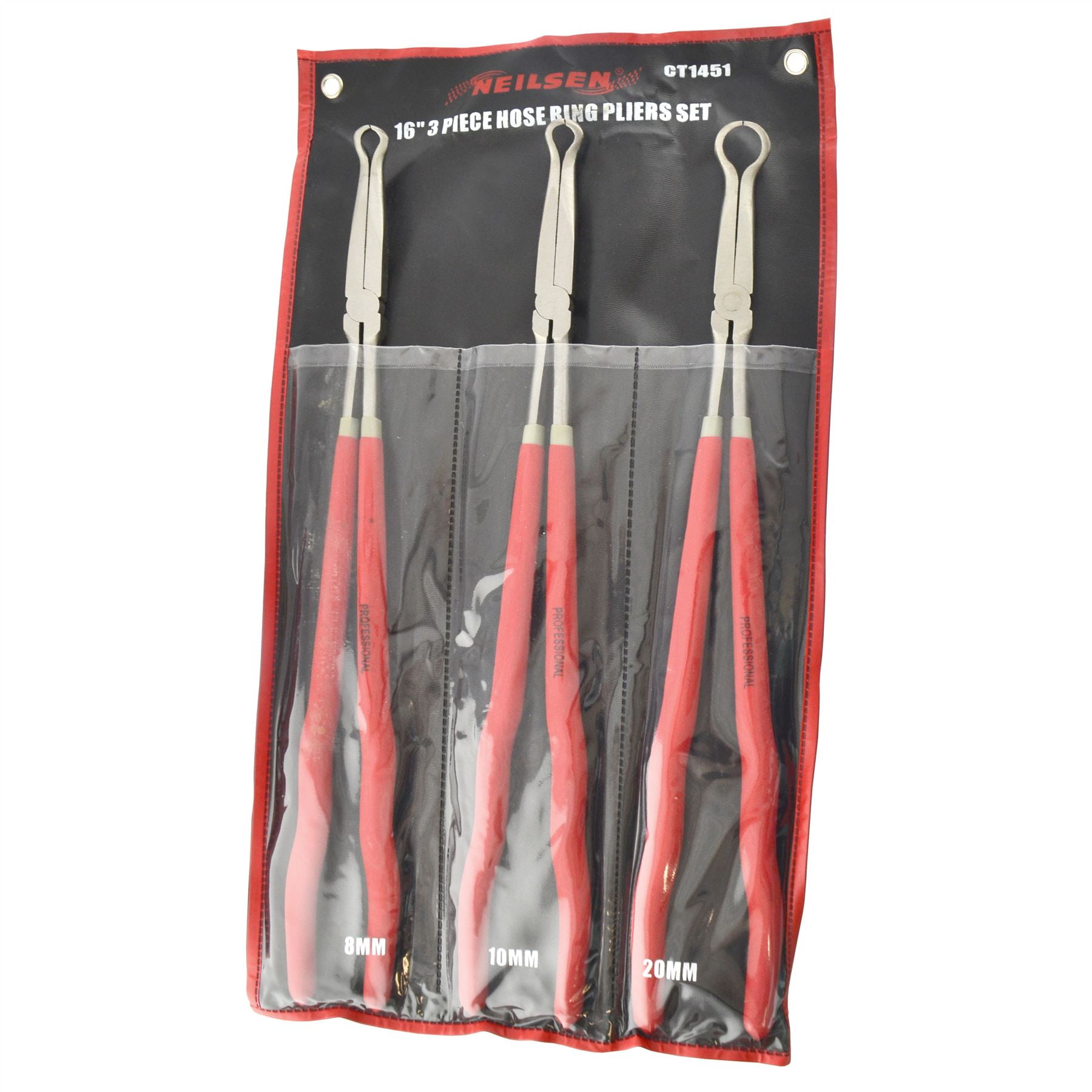 16" Long Reach Hose Ring Pliers For Hose Clips 8mm 10mm and 12mm 3pc ...