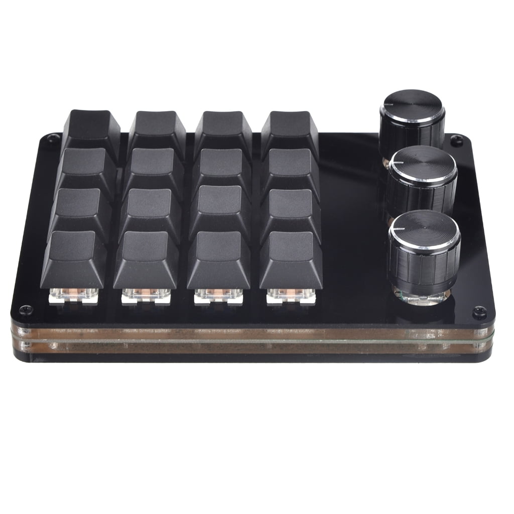 16 Macro Programmable Keyboard Mechanical Gaming Macro Keyboard 3 Knob ...