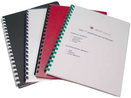 16 Mil Black Leather Embossed Plastic Report Binding Covers 8.5 x 11 ...