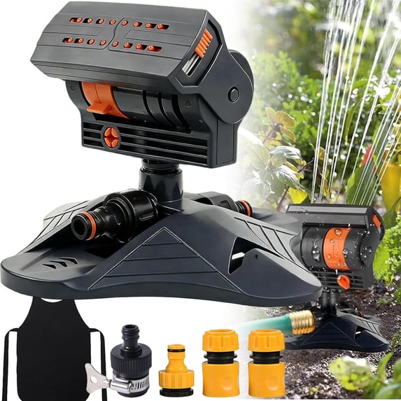 16-Nozzle Oscillating Sprinkler with Dual-Zone Sprinkler Water Timer ...